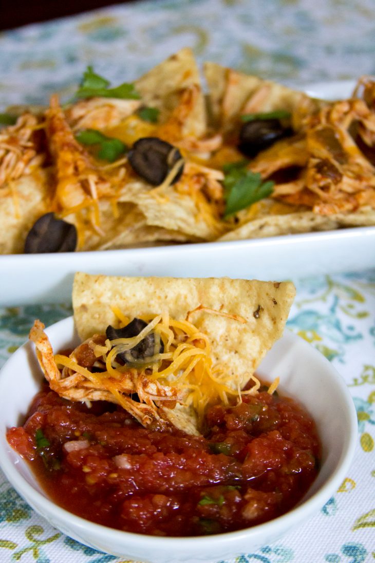 Shredded Chicken Nachos with Homemade Salsa Recipe