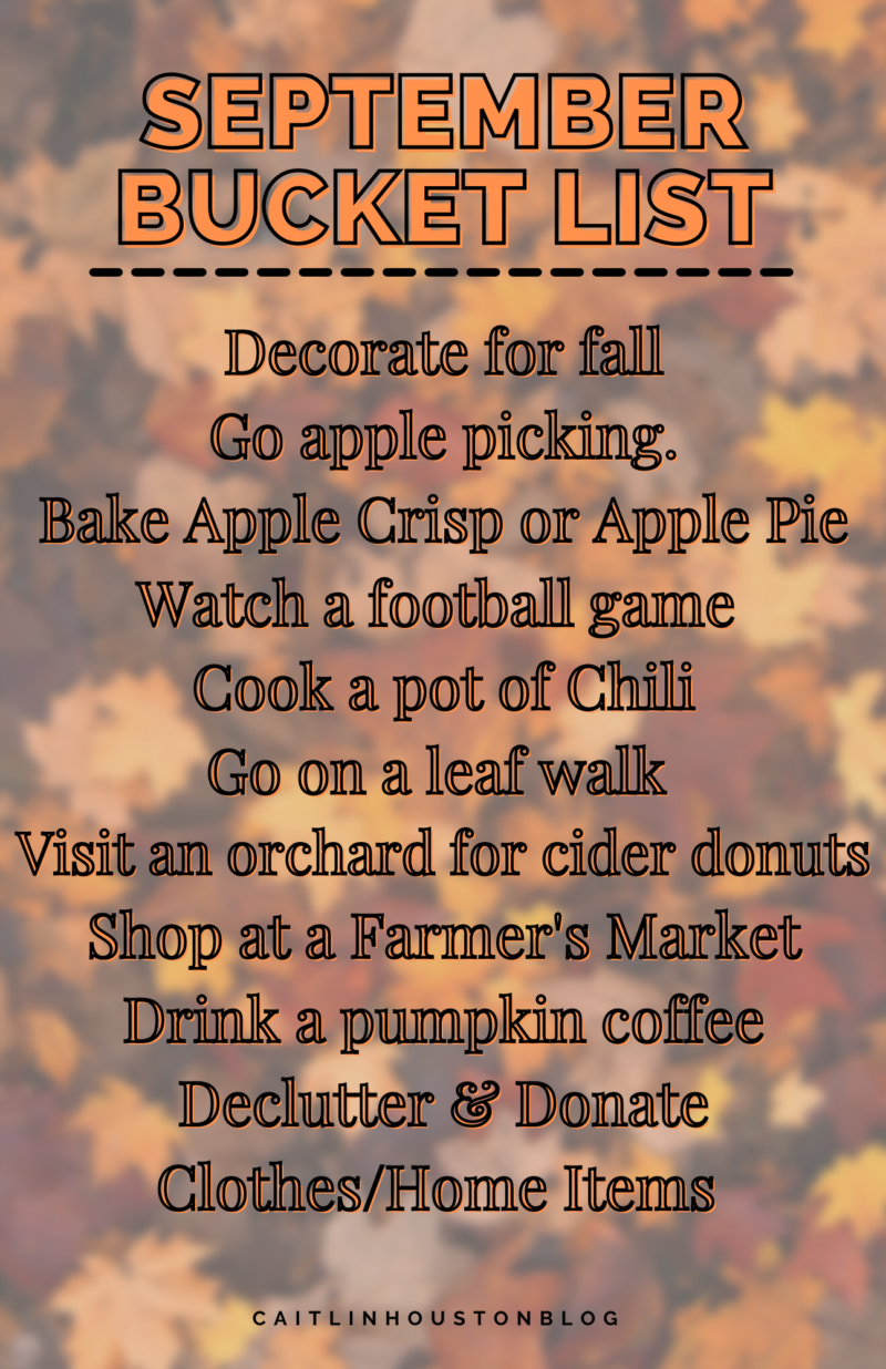 The Best September Bucket List - Caitlin Houston