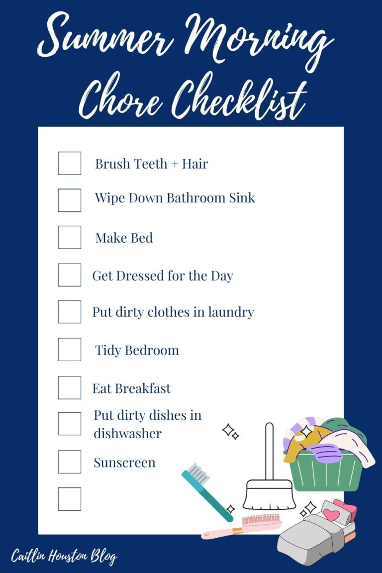 Free Kids Summer Chore Chart (2025 Printable + Tips!) - Caitlin Houston